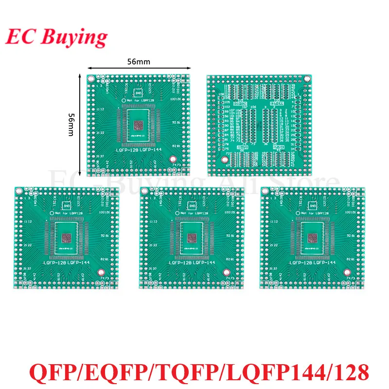 QFP EQFP TQFP LQFP144 LQFP128 SMD 턴 딥 어댑터, PCB 핀 보드 SMD to DIP128/144 컨버터, 0.5mm 피치 IC 테스트 전송, 5 ...