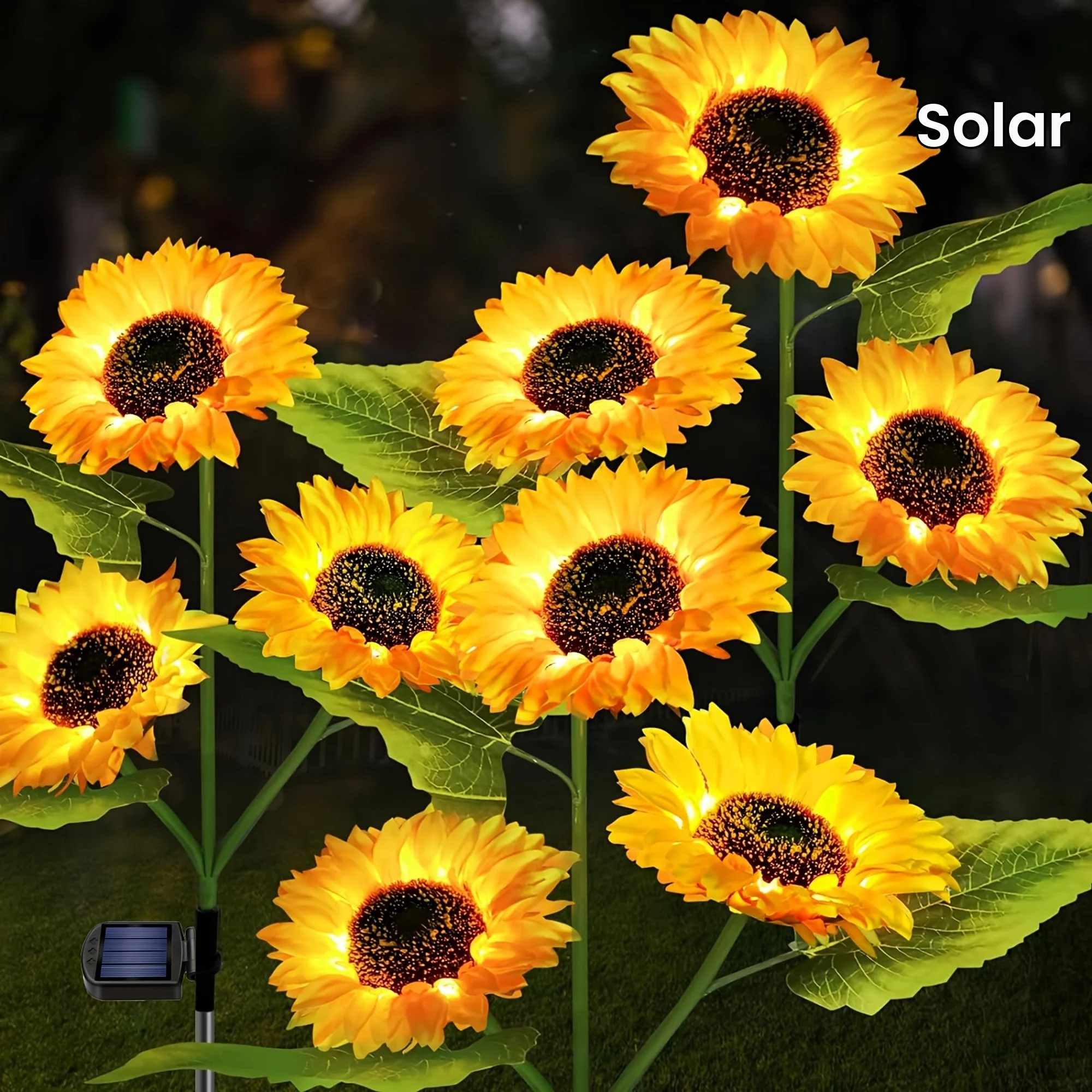 Solar-Sunflower-Lights-LED-Outdoor-Lawn-Light-Waterproof-Pathway-Yard ...