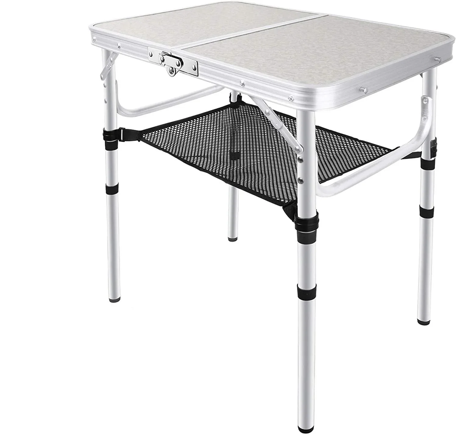 Two Fold Foldable Camping and Picnic Table with Mesh Folding Camping ...