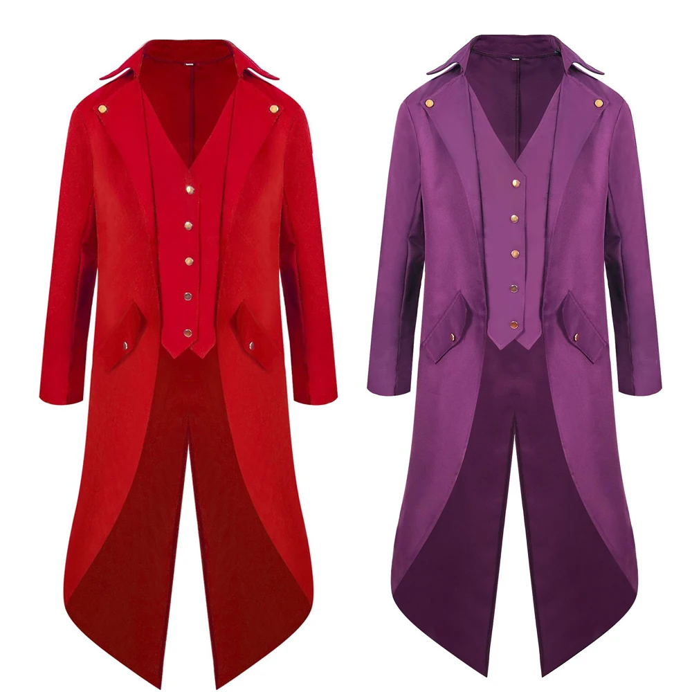 Medieval-Retro-Cosplay-CostumeRed-Tuxedo-Tailcoat-Mens-Jacket-Coats ...