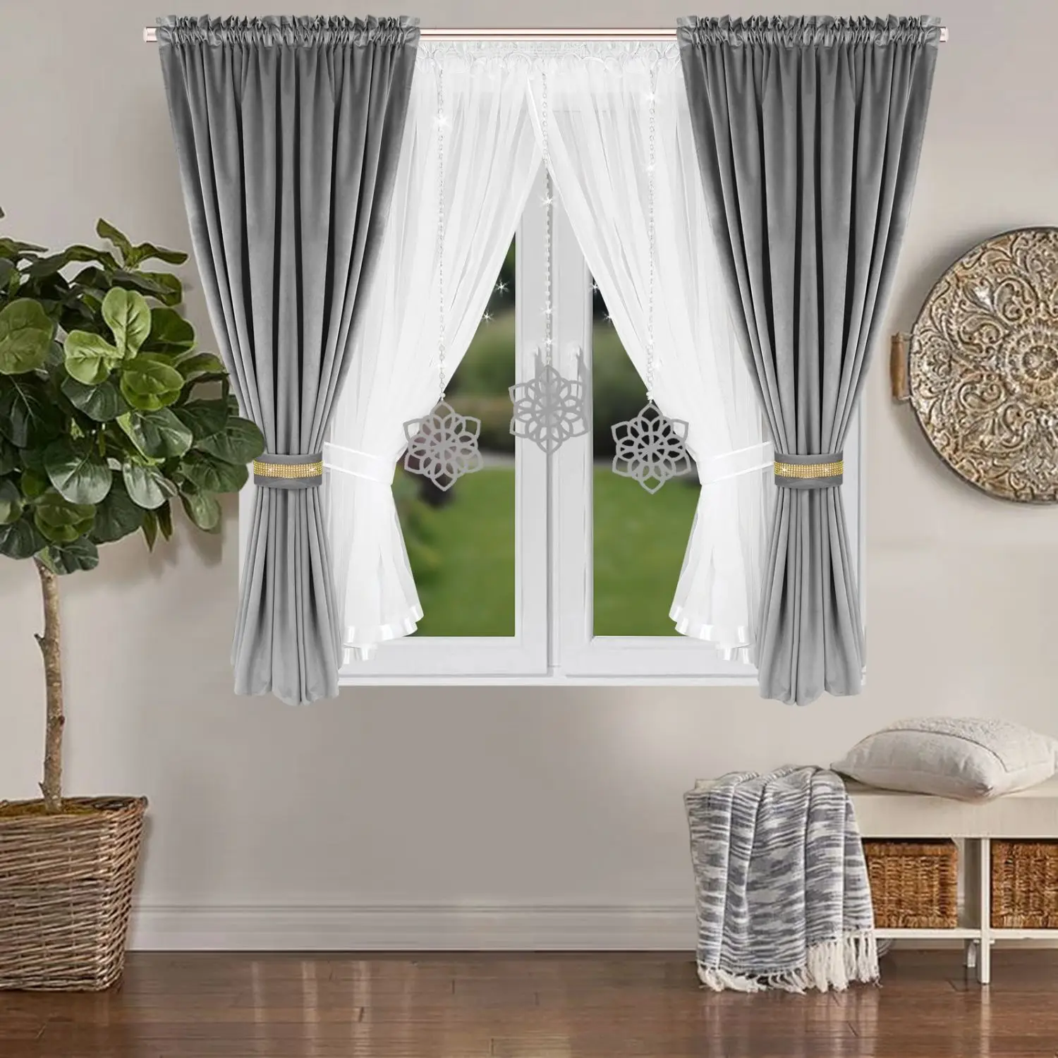 Flying-Mix-and-Match-Curtains-63-Inchs-Sheer-Curtains-and-Blackout ...