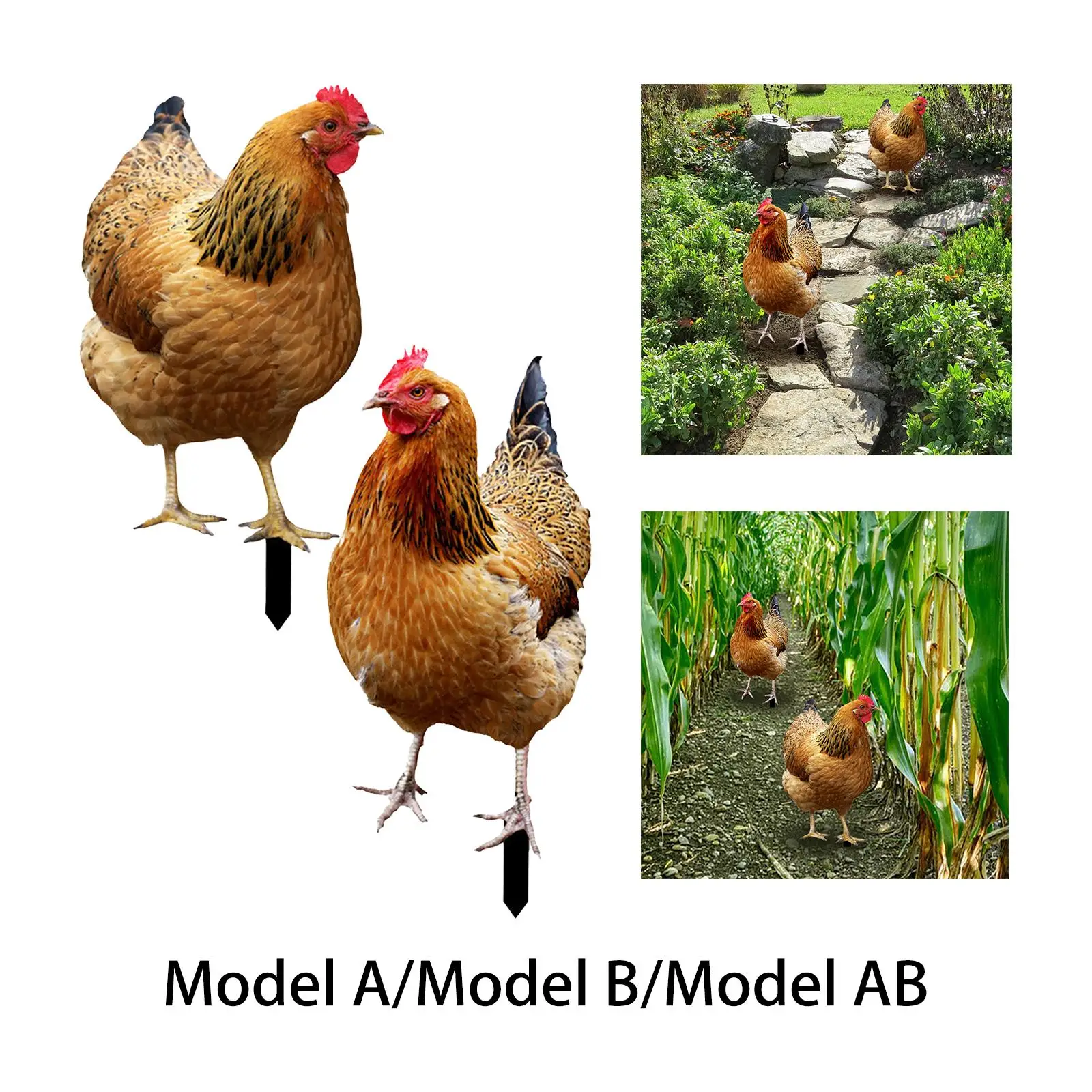 Chicken-Decorative-Garden-Stake-Hen-Realistic-Funny-Acrylic-Animal ...