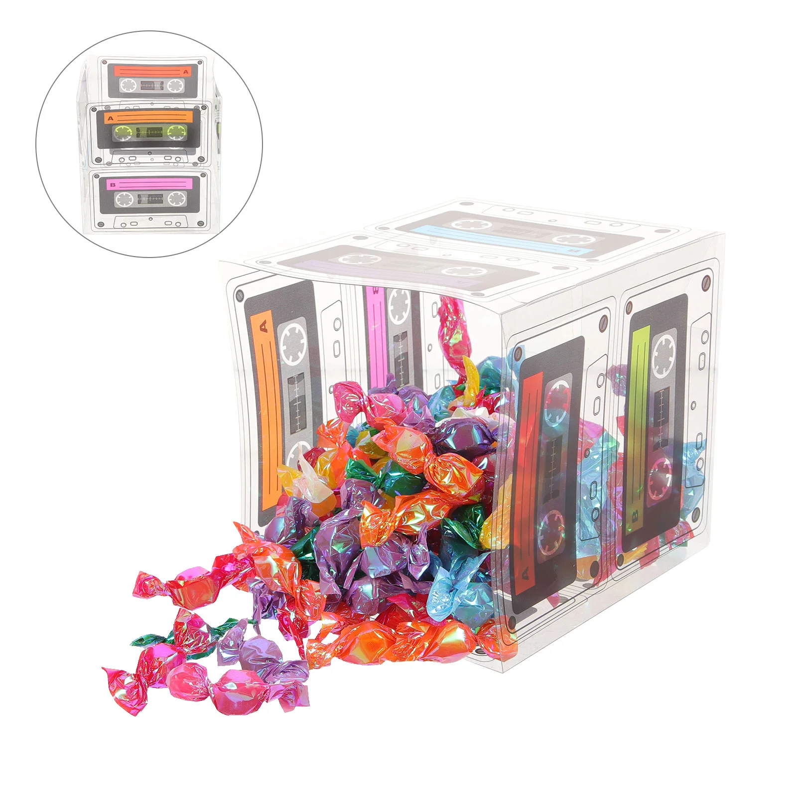 Cassette-Tape-Bucket-80S-Party-Favor-Boxes-Plastic-Candy-Storage-Cube ...