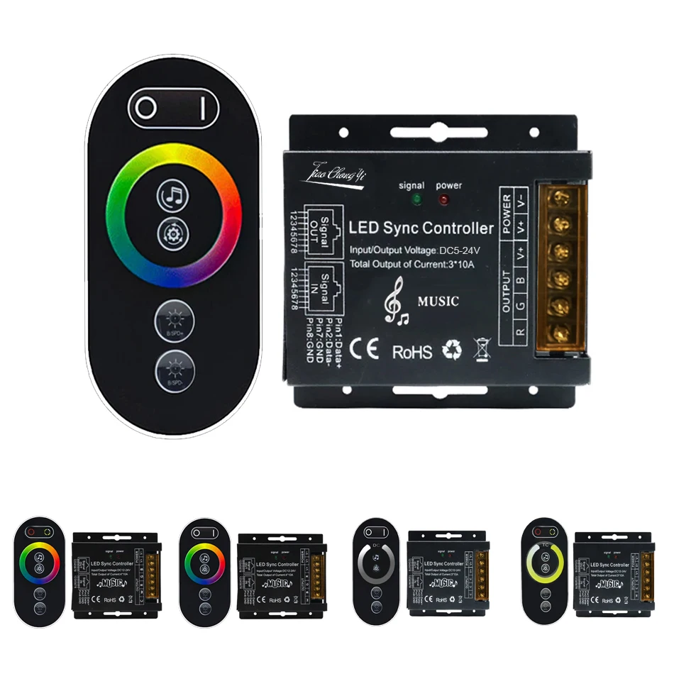 DC5-24V-Music-Sync-Controller-and-RF-Full-Touch-Remote-Control-Dimmer ...