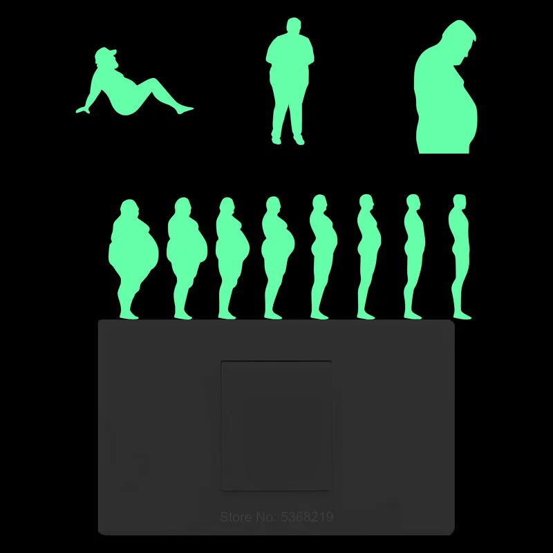 Fitness-Lose-Weight-Luminous-Stickers-Men-Bedroom-Wall-Switch ...
