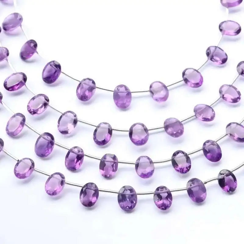 Amethyst Micro Cut Oval Brioletts 6x8 AAA 8"Inch Strand - AliExpress 36