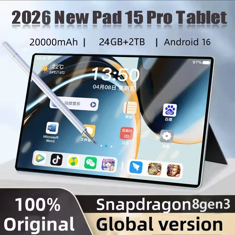 2026 NEW Original Tablets PC Pad 15 Pro Android 16 24GB+2TB 20000mAh 5G ...
