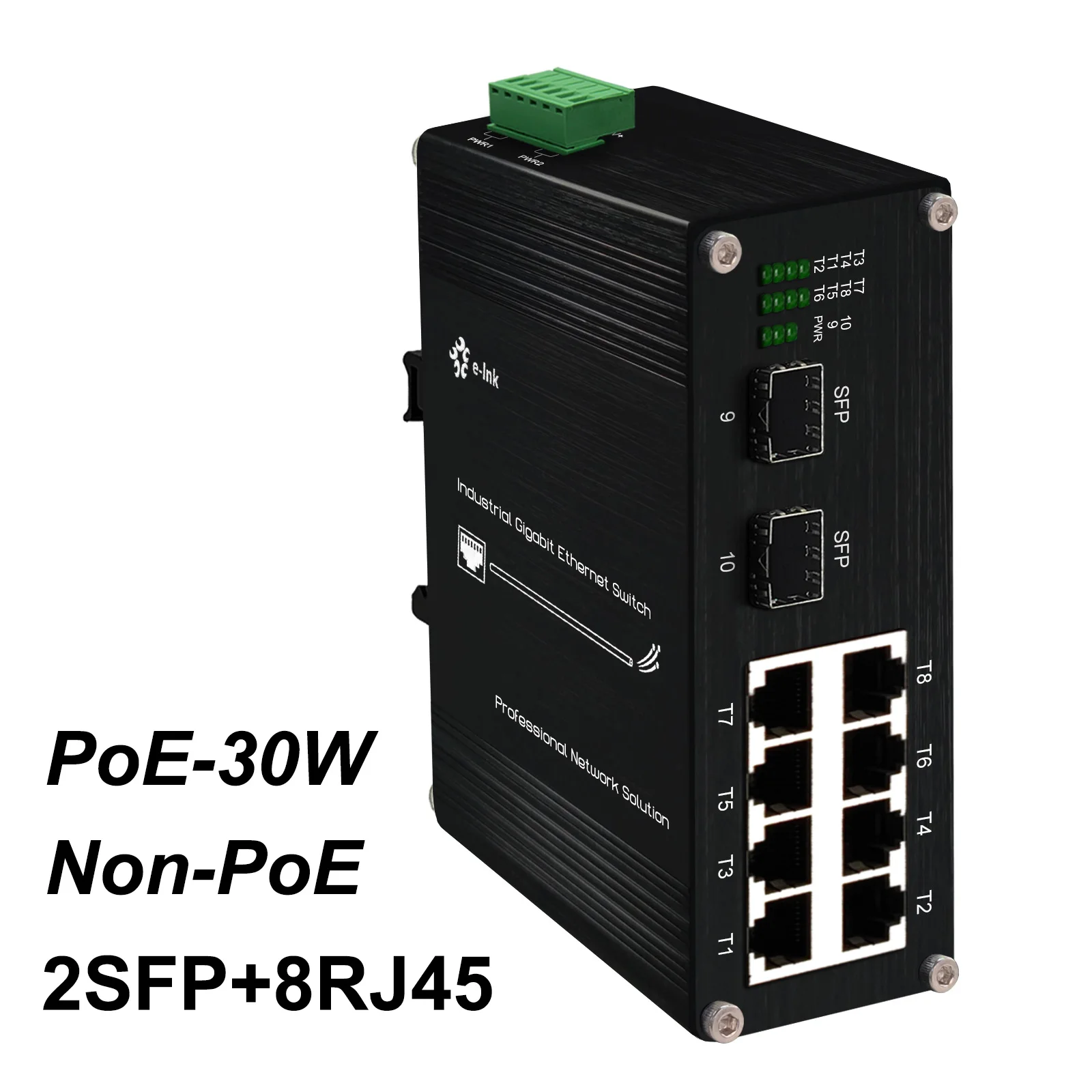 Interruptor-Gigabit-Industrial-de-8-puertos-PoE-conmutador-con-montaje ...