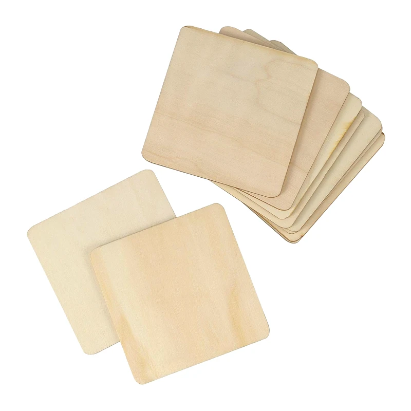 30pcs-15cm-Natural-Unfinished-Wood-Slices-Blank-Wooden-Square-Cutouts ...