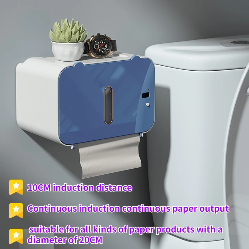 Soporte de papel higiénico de inducción, estante de salida de papel automático, dispensador de ...