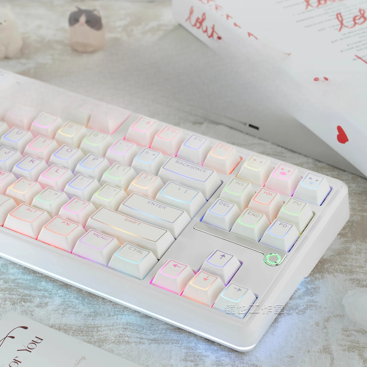 Light edge line light-transmitting keycap Original PBT + PC simple ...