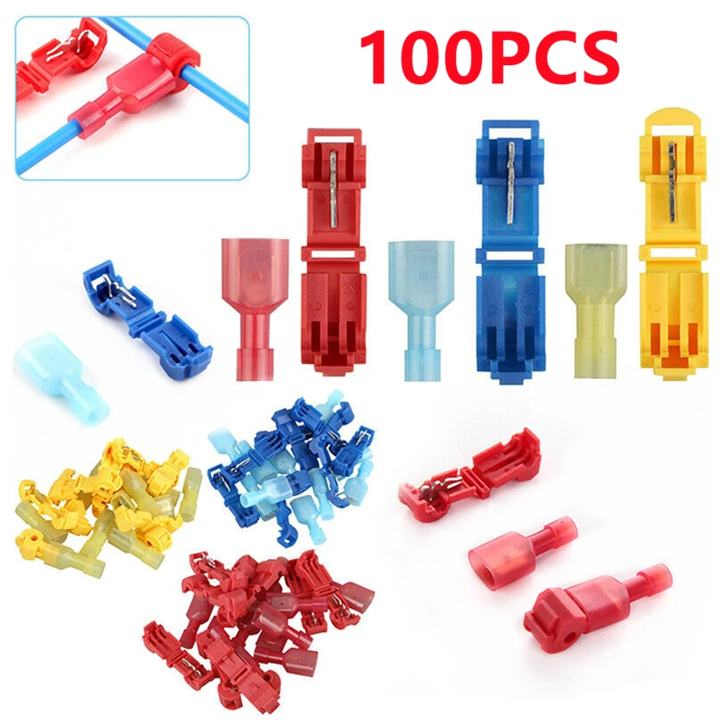 10 100PCS Quick Cable Wire Connectors Scotch Lock T Tap Wire Crimp ...