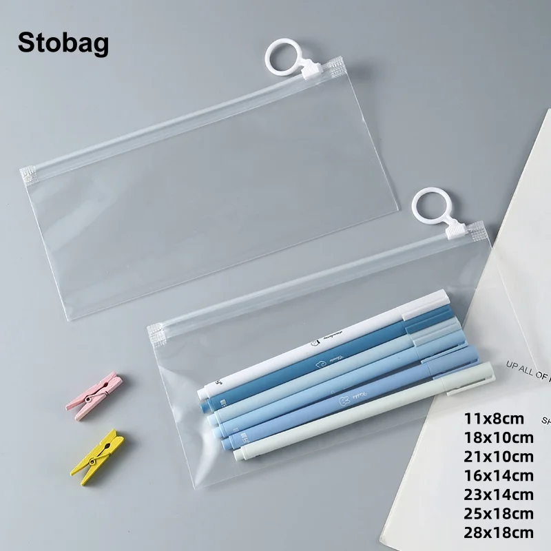 StoBag-bolsa transparente esmerilada con cremallera, embalaje de ropa ...