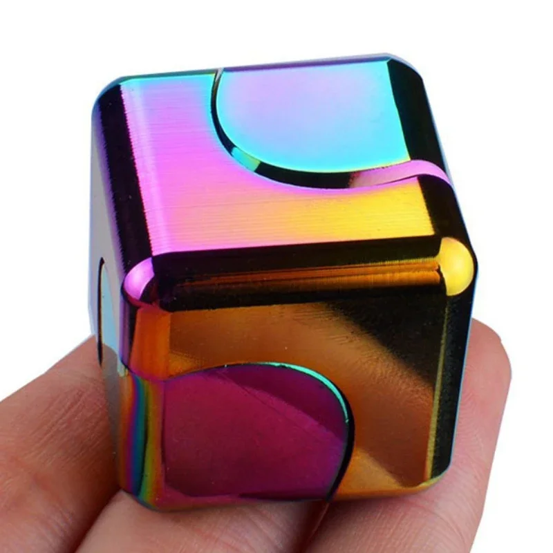 Square-Fidget-Spinner-Cube-EDC-Metal-Alloy-Gyro-Magic-Dice-Desk-Vent ...