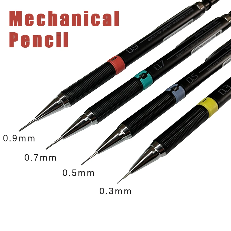 0-3-0-5-0-7-0-9mm-Mechanical-Pencil-with-Lead-Set-Student-Automatic ...