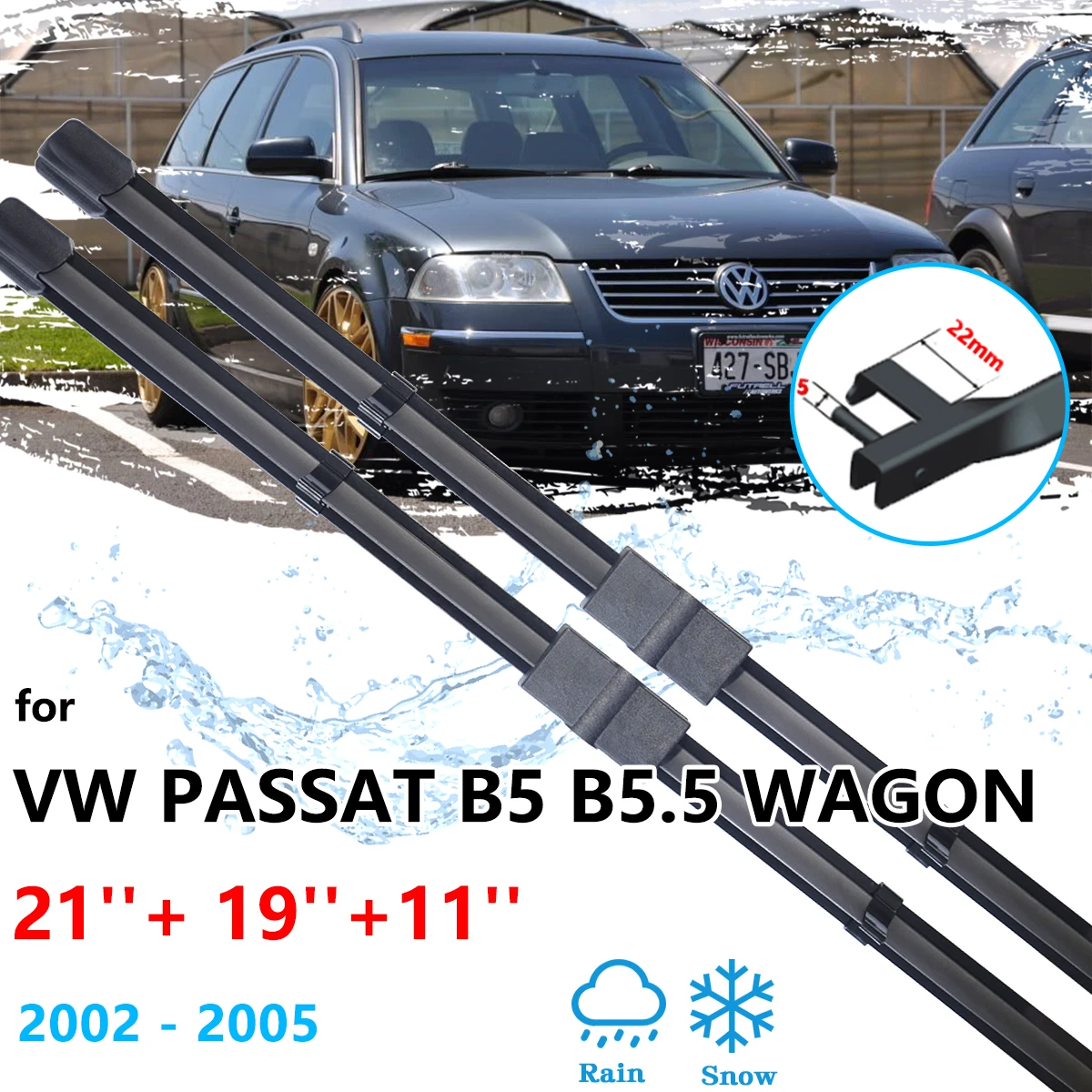 For Volkswagen VW Passat B5 B5.5 Wagon 2002 2003 2004 2005 Wiper Blade ...