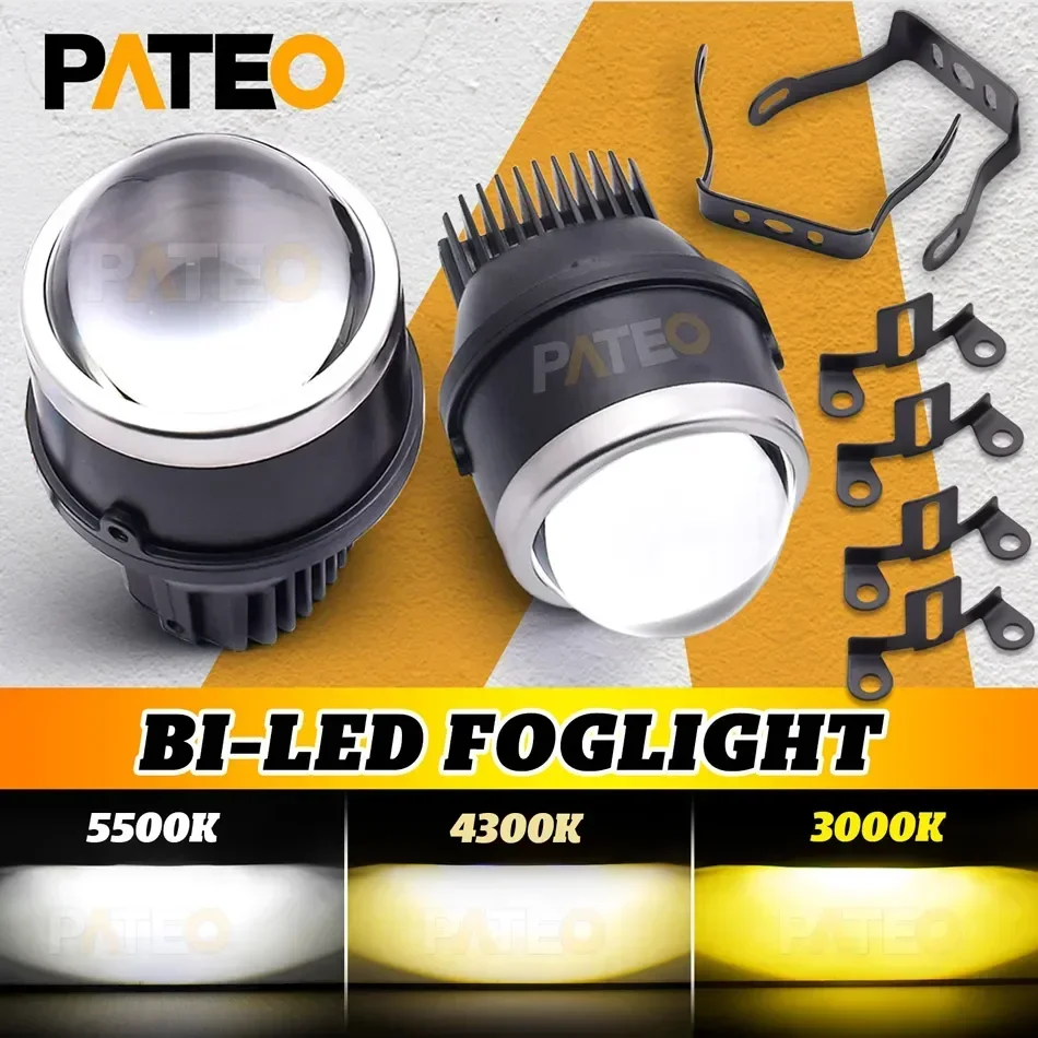 Bi-LED-Fog-Light-3-inch-Universal-Spotlight-Tri-Color-in-One-Fog-lamp ...