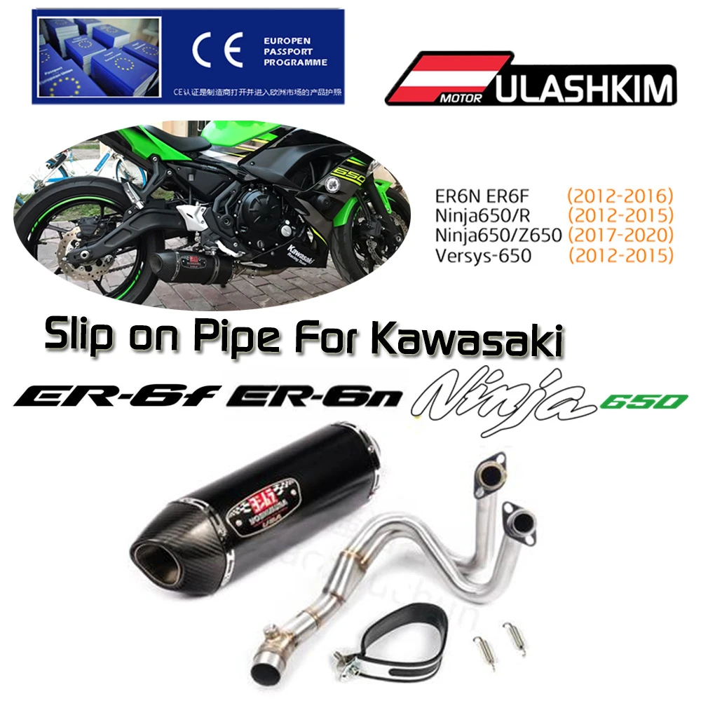 Slip On For Kawasaki Er6n Er6f 2012-2016 Ninja 650r Z650 2017-2019 ...