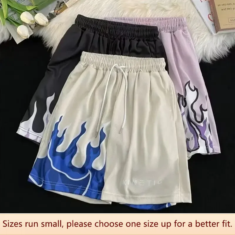 Men-Fireball-Basketball-Shorts-Sporty-Casual-Non-pants-Breathable-Quick ...