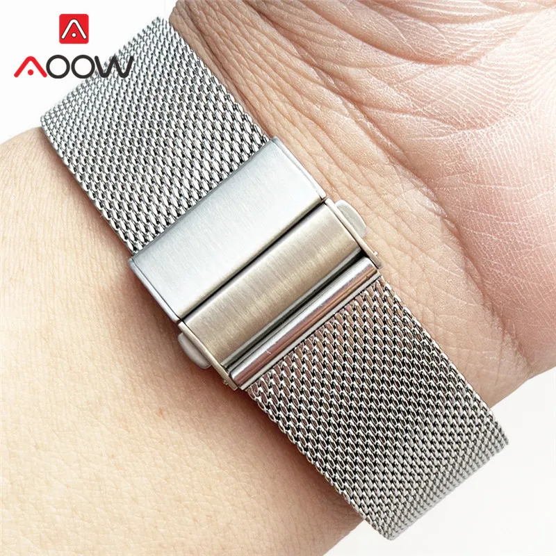 Mesh-Milanese-Loop-16-18-20-22mm-Stainless-Steel-Strap-Folding-Buckle ...