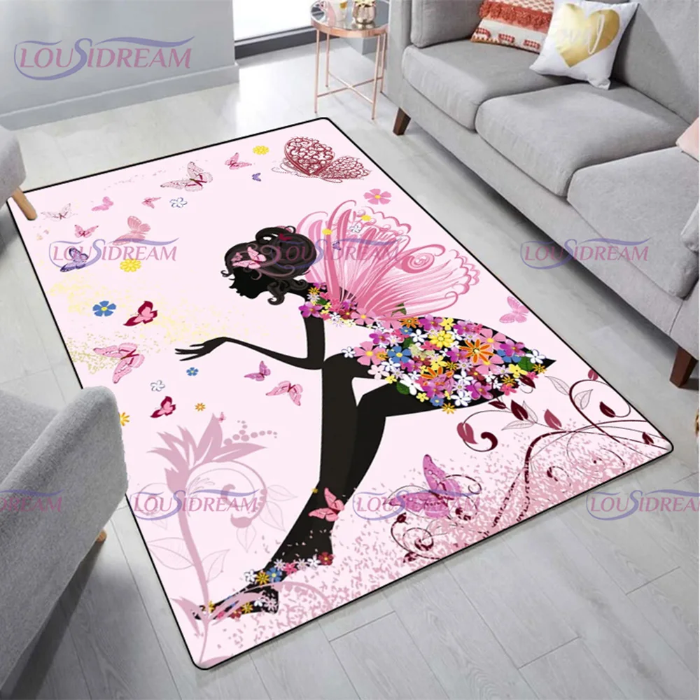 Butterfly-Fairy-Flower-Printed-Carpet-Modern-Butterfly-Carpet-for ...