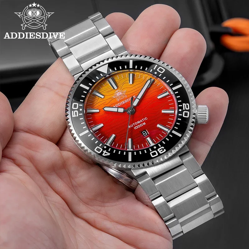 ADDIESDIVE Automatic Watches For Men 1000M Waterproof Sapphire Flame ...