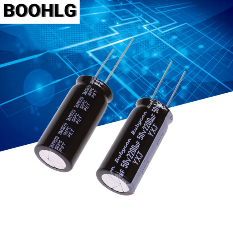 1pcs Rubycon imported aluminum electrolytic capacitor 50v 2200uf 16x35 ...