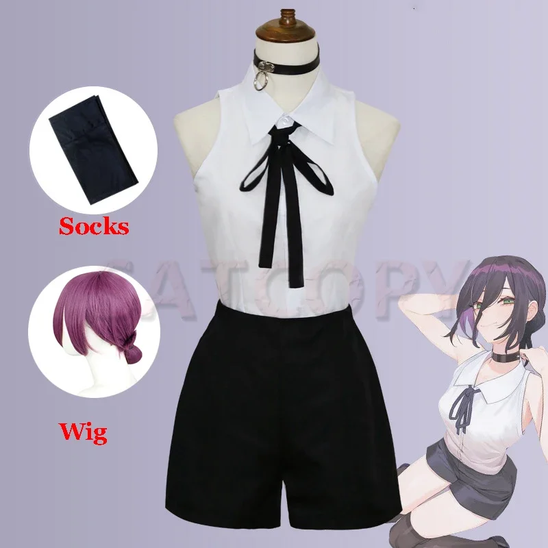 Anime-Chainsaw-Man-Reze-Cosplay-Costume-Outfits-Shirt-Tie-Short-Wig ...