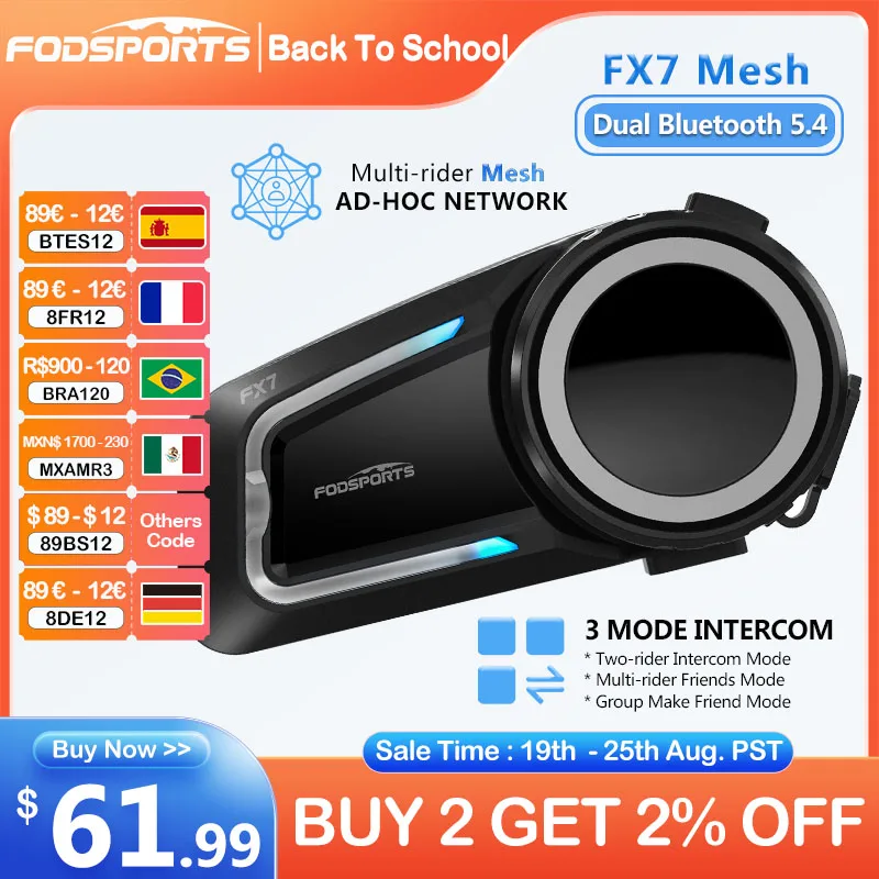 Fodsports-Auricular-Bluetooth-para-Capacete-de-Motocicleta-Interfone-R ...