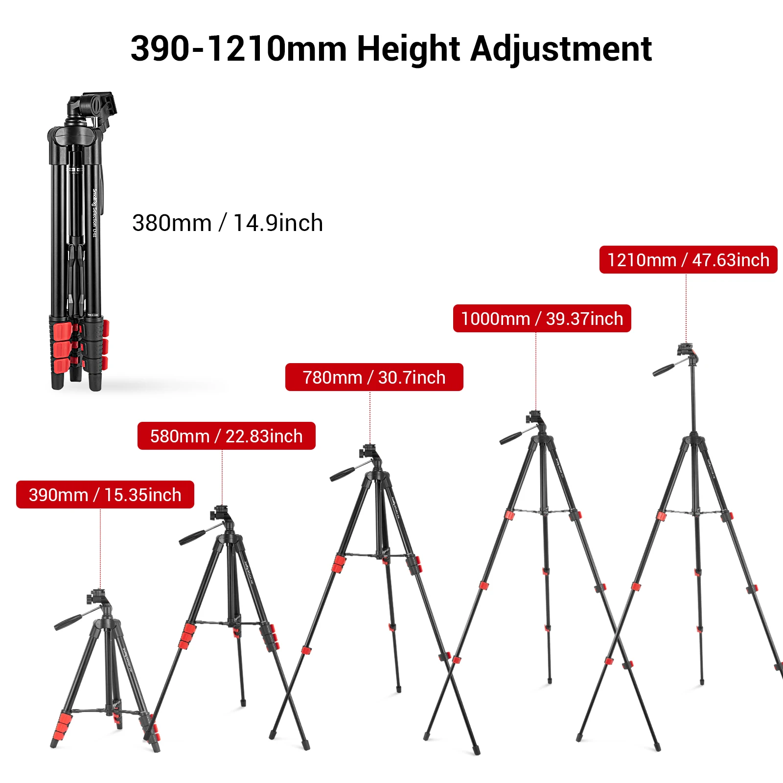 SmallRig-Lightweight-Tripod-Extendable-Travel-Stand-Remote-Control-For ...