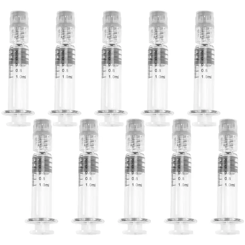 10PCS 1ML Disposable Glass Luer Lock Refilling Syringe Glass Syringe ...