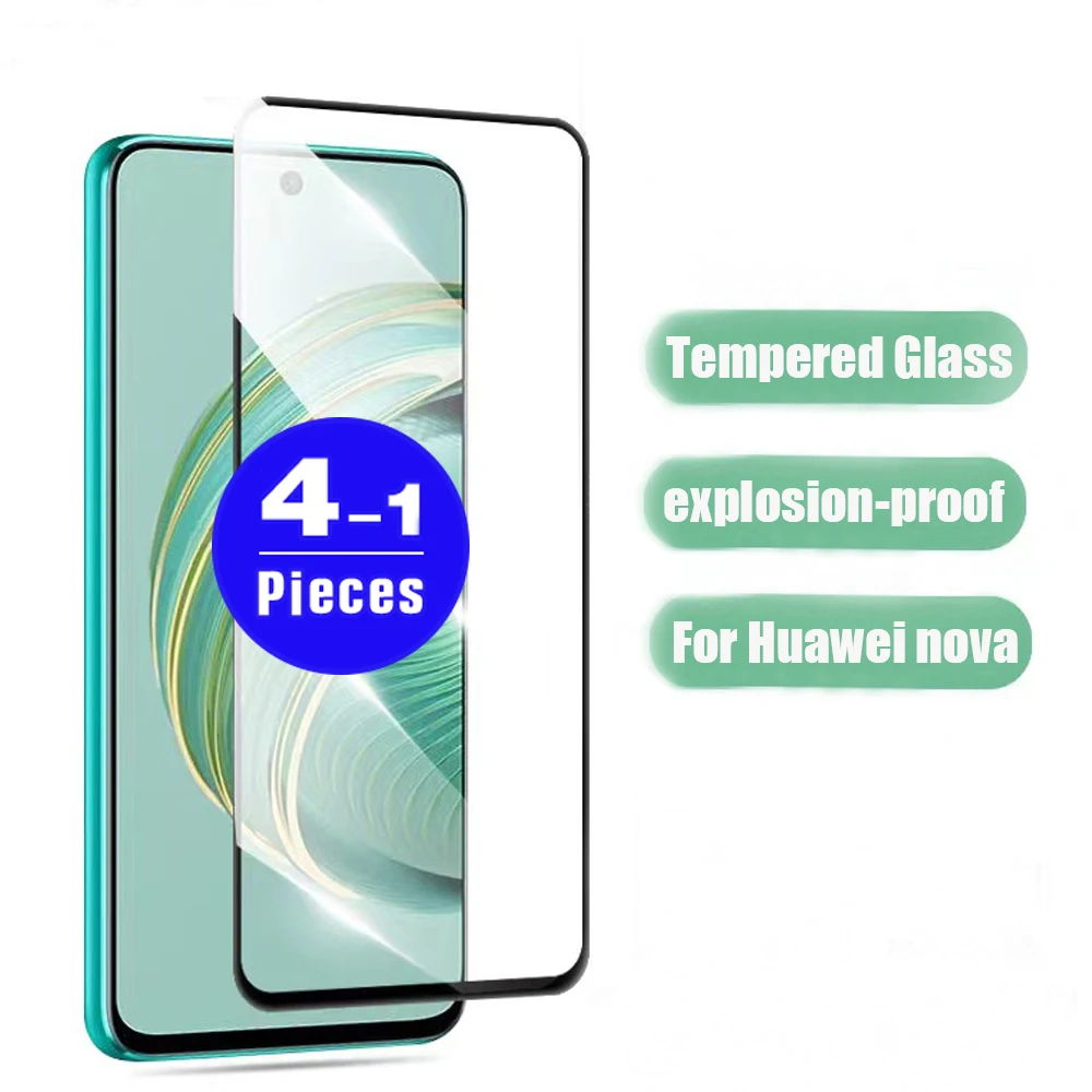 1-4pcs Full Cover Glass For Huawei Nova 10z Screen Protector Nova 10 9 ...