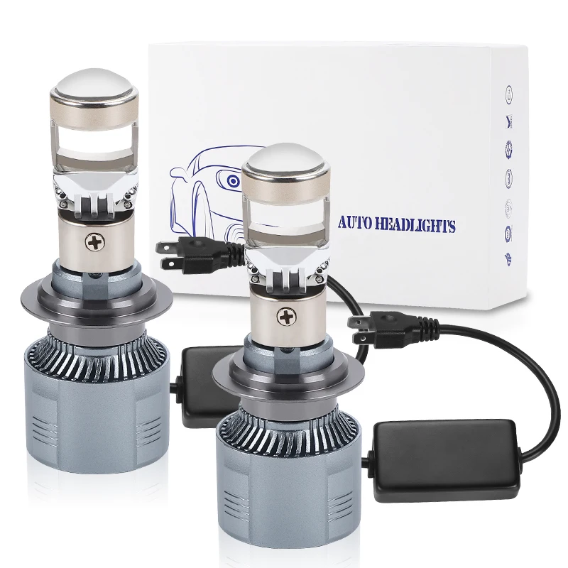 100W-H7-LED-Projector-Lens-LED-H7-Headlight-Bulbs-Low-Beam-Light-White ...