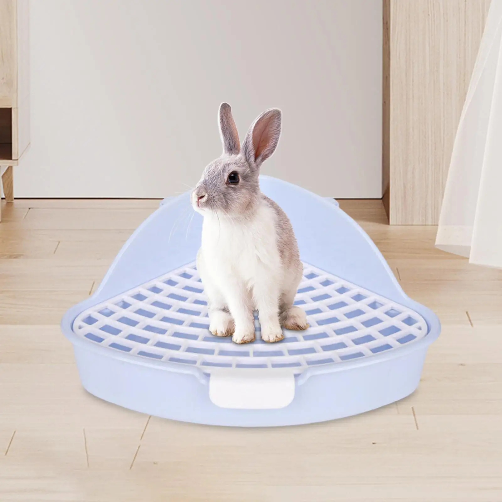 Medium Rabbit Litter Box Triangle Potty with Grid Bunny Corner Toilet ...