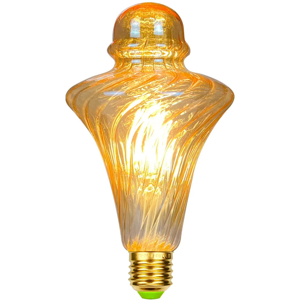 TIANFAN E27 Edison Bulb Led Filament Bulb φ95mm Twist Cone 2500Kelvin ...
