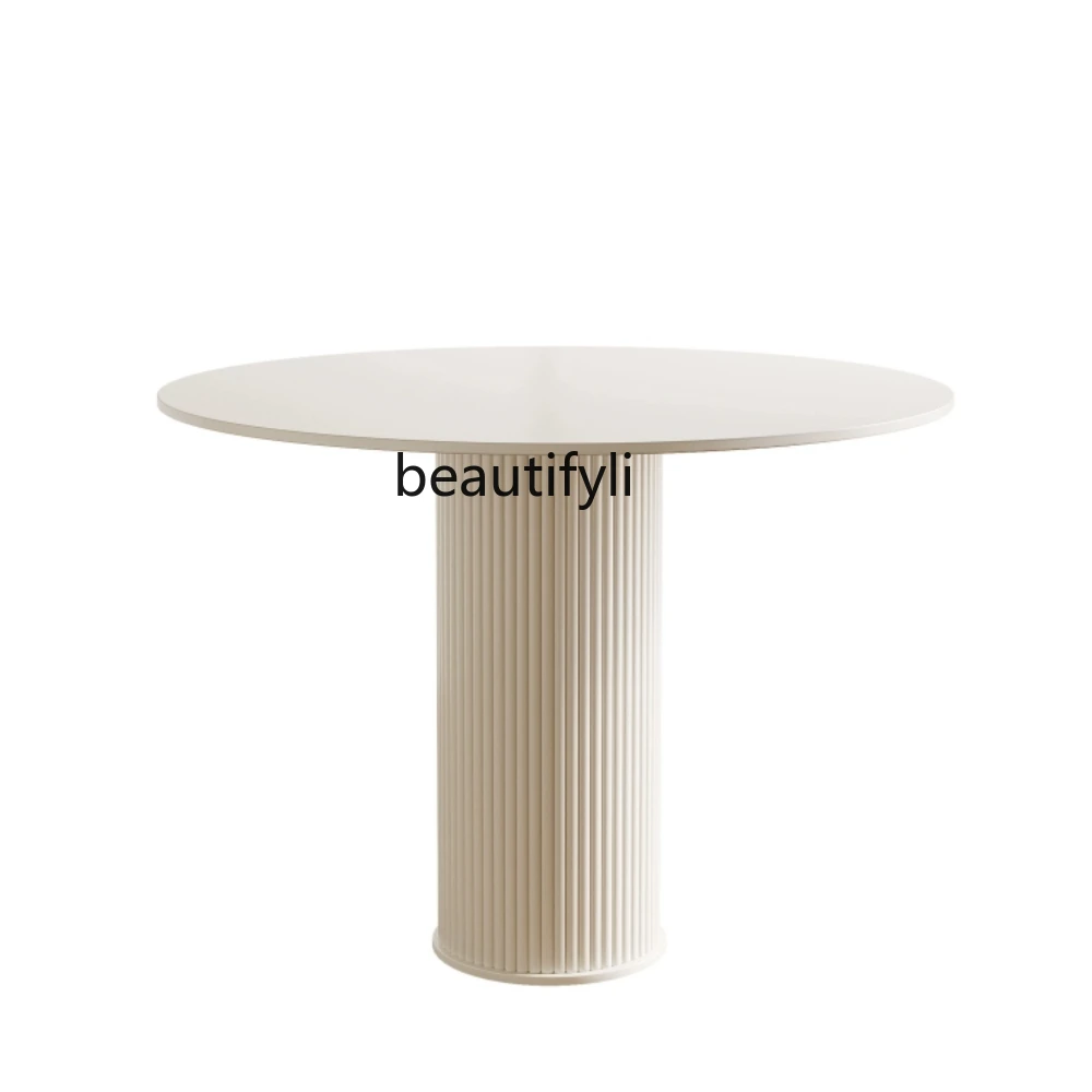 Cream-Style-round-Dining-Table-Stone-Plate-Conference-Table-Modern ...