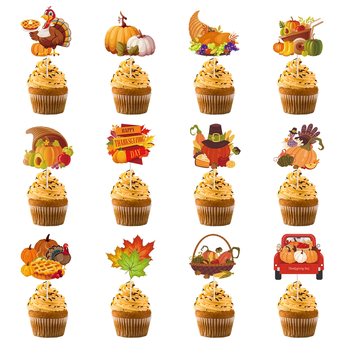 Thanksgiving Cupcake Toppers Printable