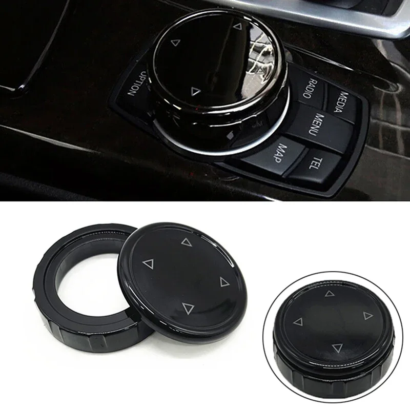 Car-Multimedia-Button-iDrive-Knob-Cover-Trim-Decoration-Sticker-ABS-for ...