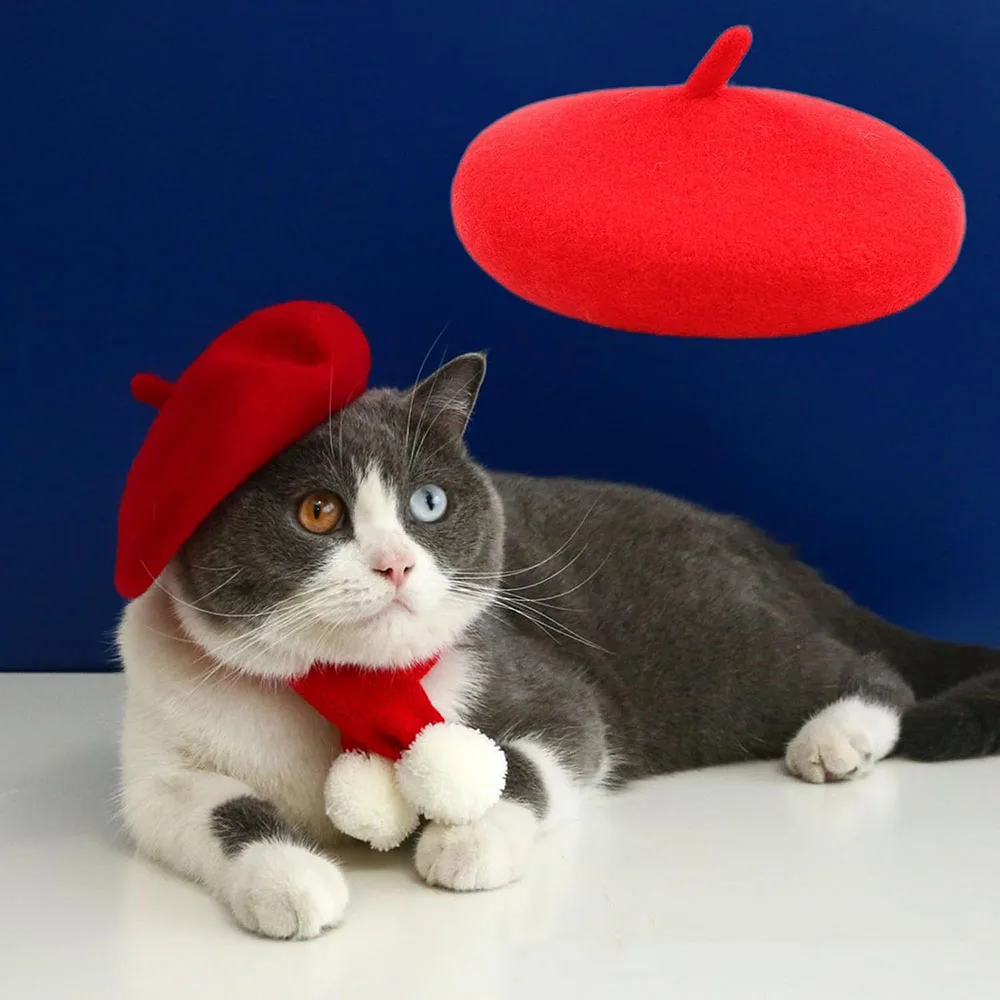 Dog-Cat-Beret-Pet-Beret-Cosplay-Headgear-Puppy-Headdress-Small-Dog ...