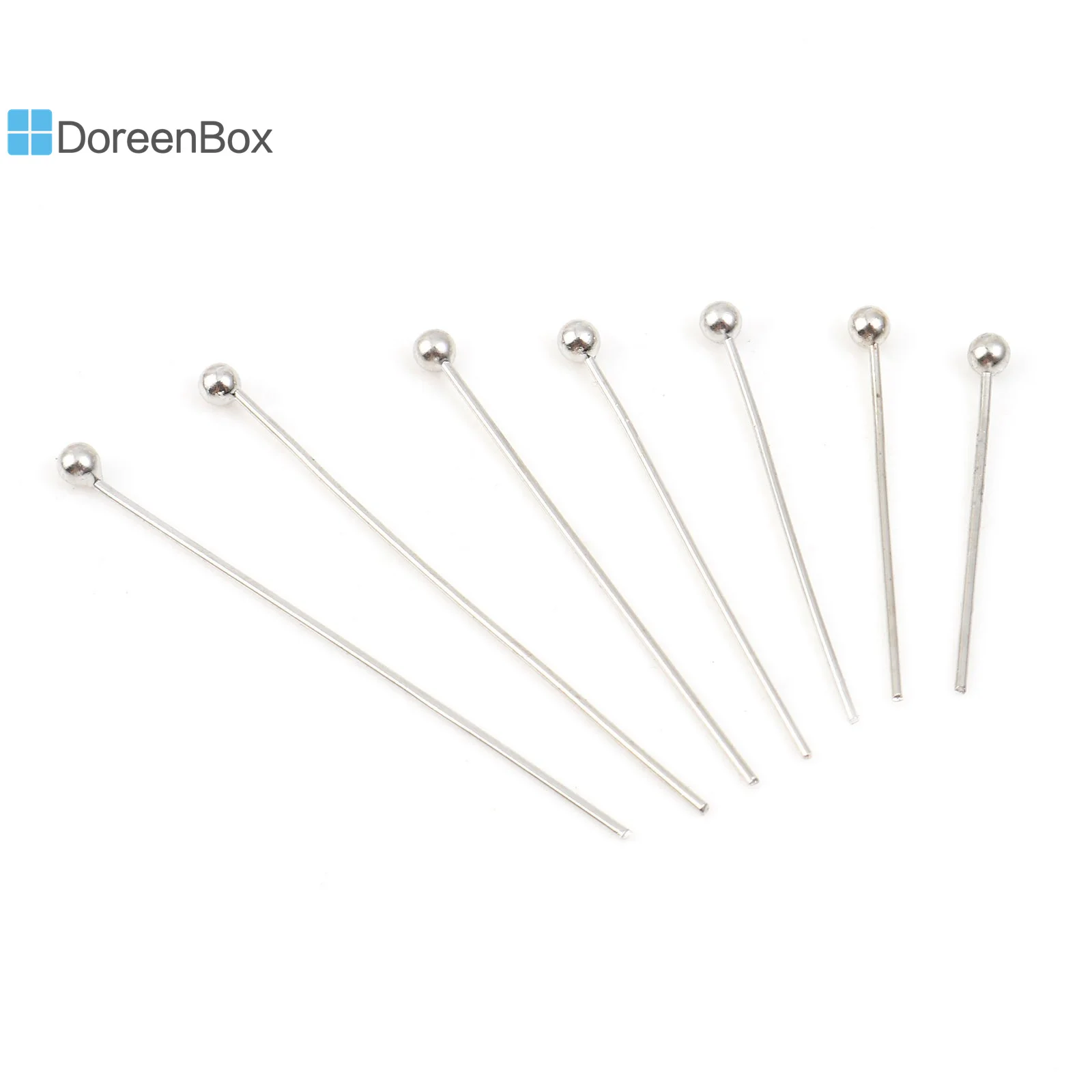 500PCs-1-6cm-3cm-Long-Copper-Ball-Head-Pins-Silver-Color-Metal-Pins-for ...