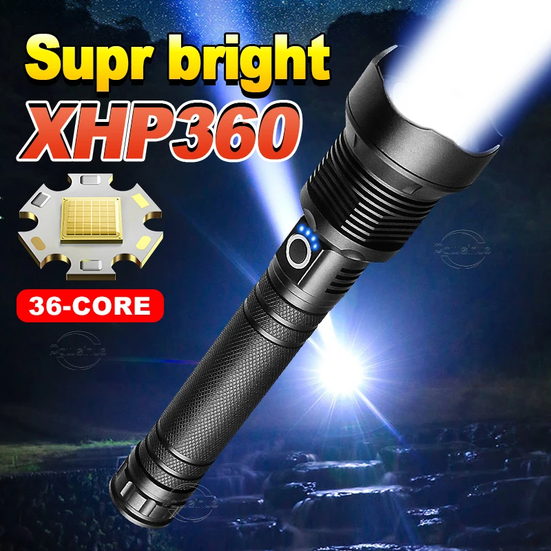 Most-Powerful-LED-Flashlight-50W-USB-Rechargeable-Torch-Light-1500Meter ...