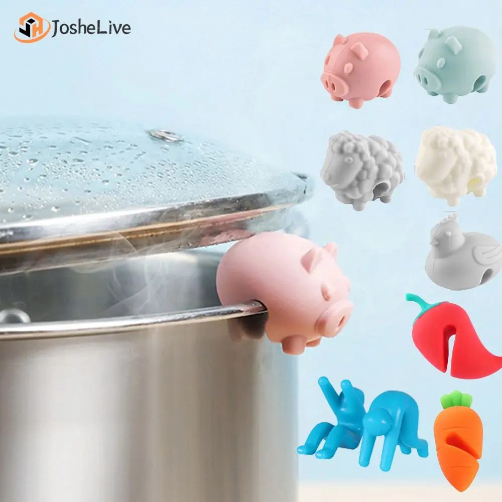 Silicone-Pot-Lid-Holder-Anti-spill-Rack-Heat-resistant-Anti-Overflow ...