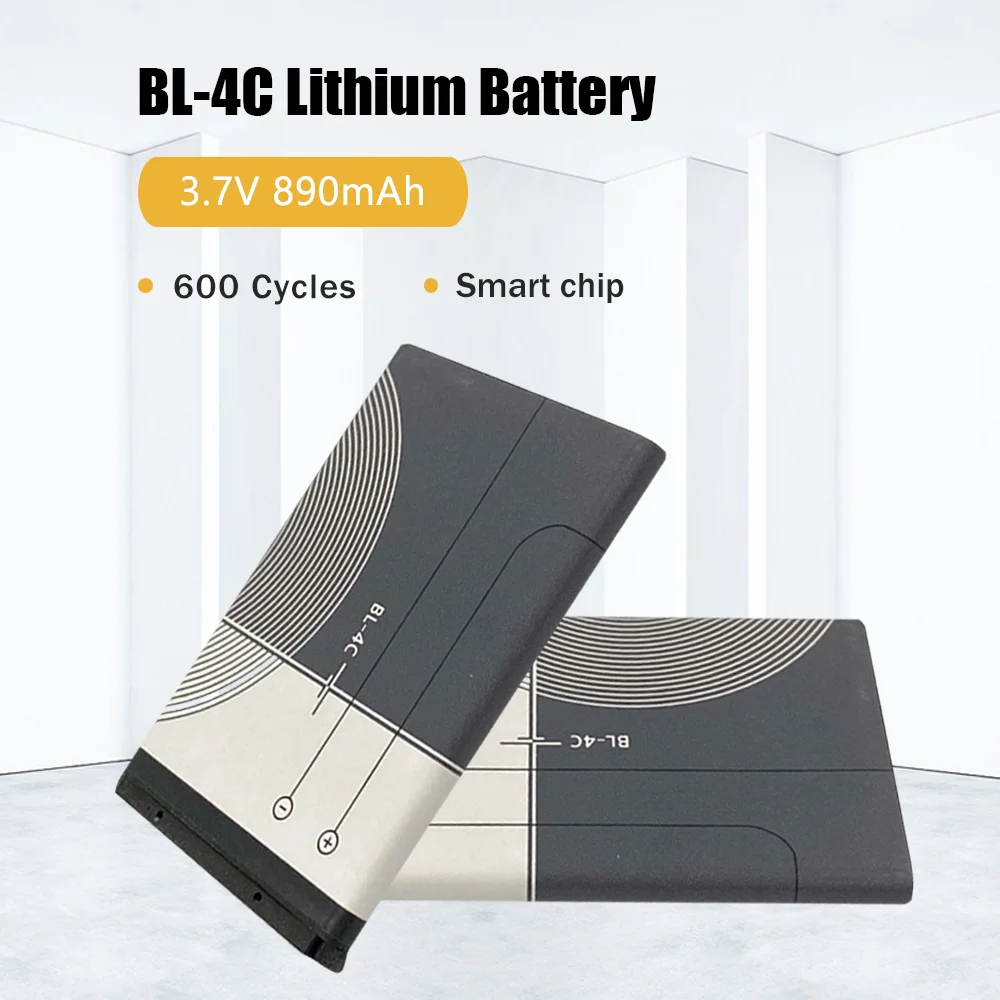 890mAh BL4C BL 4C BL-4C Rechargeable Li-ion Phone Battery For Nokia ...