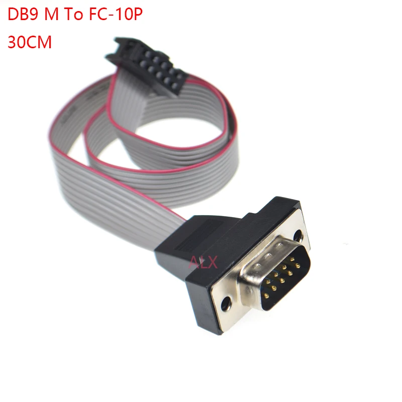 2PCS 30CM DB9 MALE to FC-10P FEMALE CABLE rs232 serial port connector ...