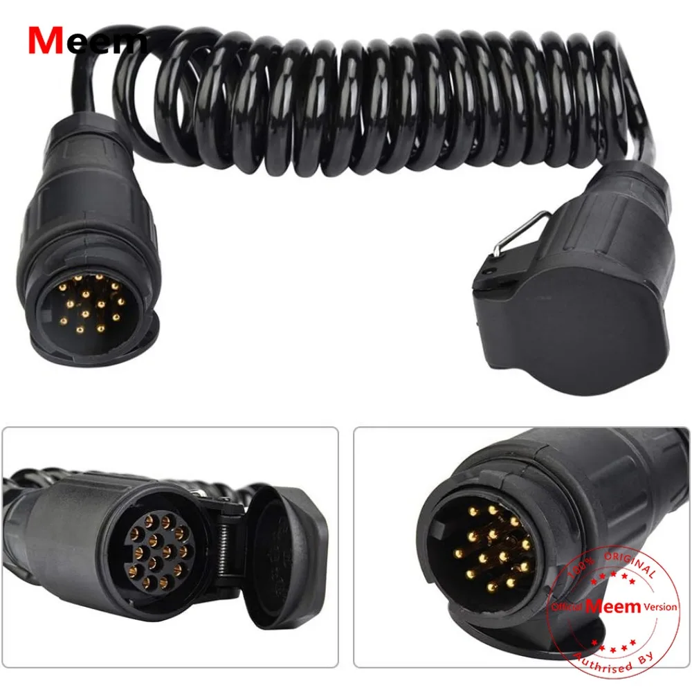 13-Pin-Plug-And-13-Pin-Socket-Trailer-Plug-With-Spring-Cable-300Cm ...