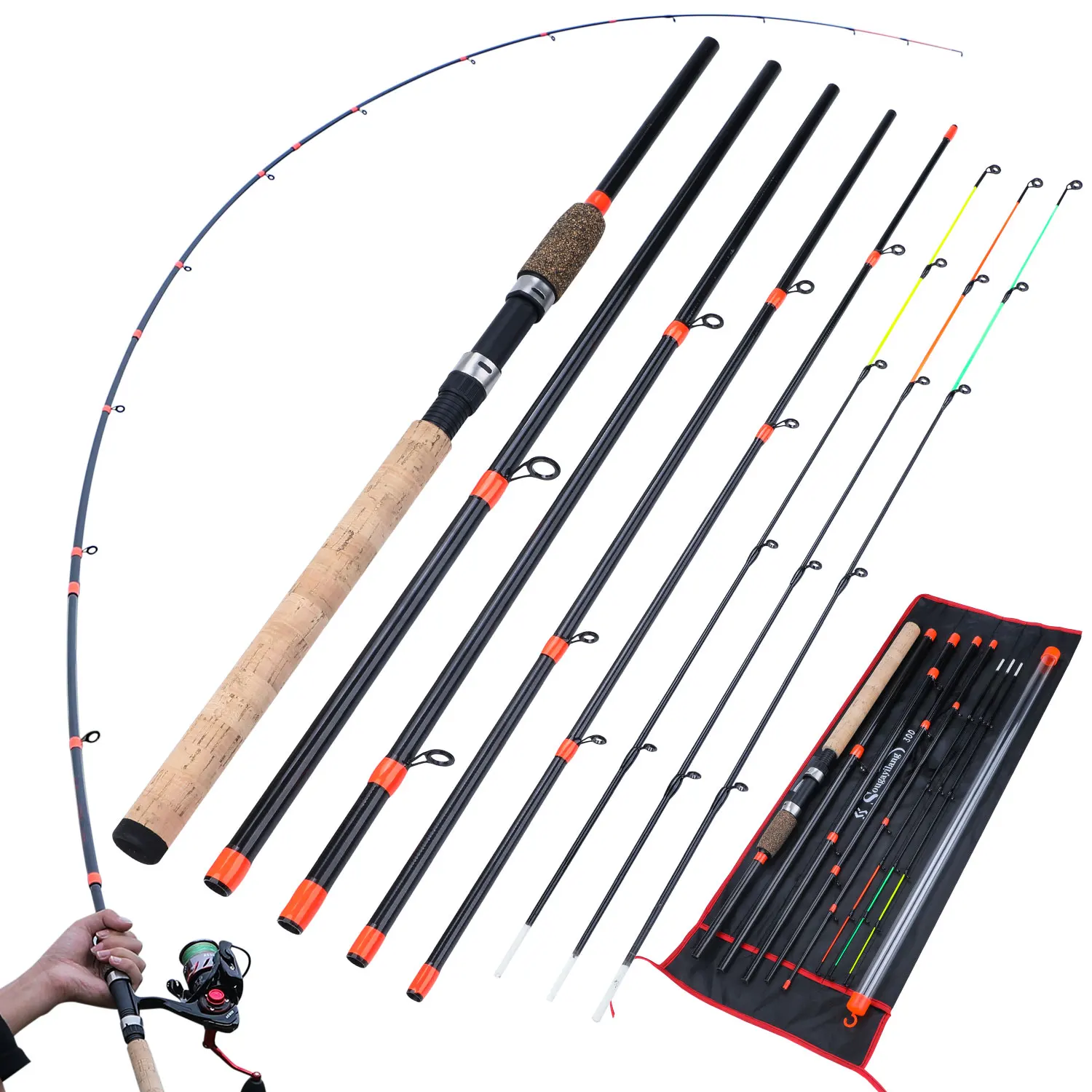 Sougayilang 3/3.3/3.6m Feeder Rod L M H Power Fishing Rod Ultralight ...