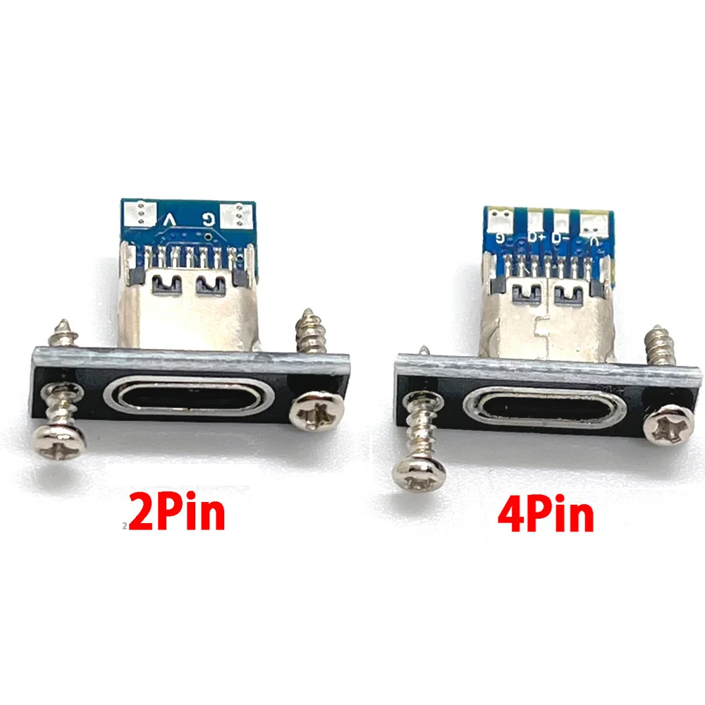 USB-Jack-Type-C-2Pin-4Pin-With-screws-Waterproof-strip-line-of-solder ...