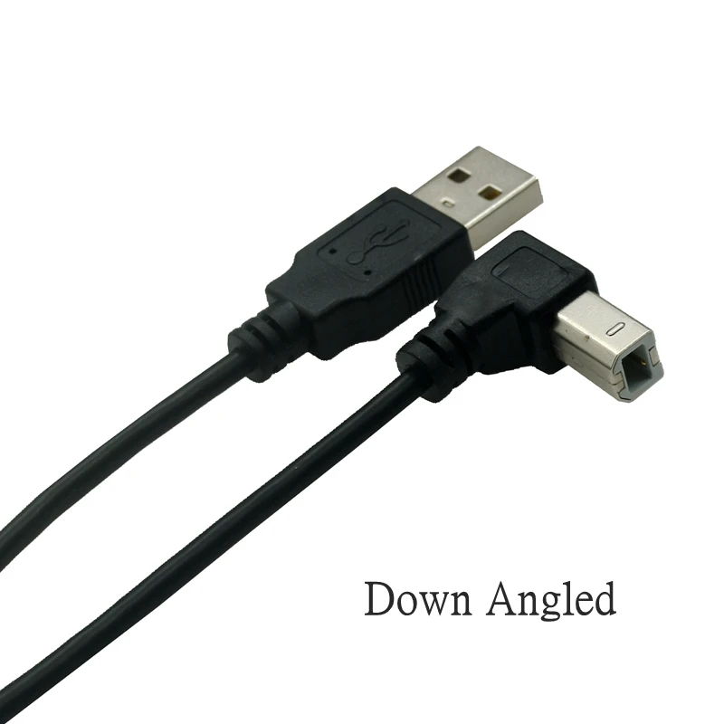 USB 2.0 A Male to USB B Male Type B BM Cable Up Down Left Right Angle ...