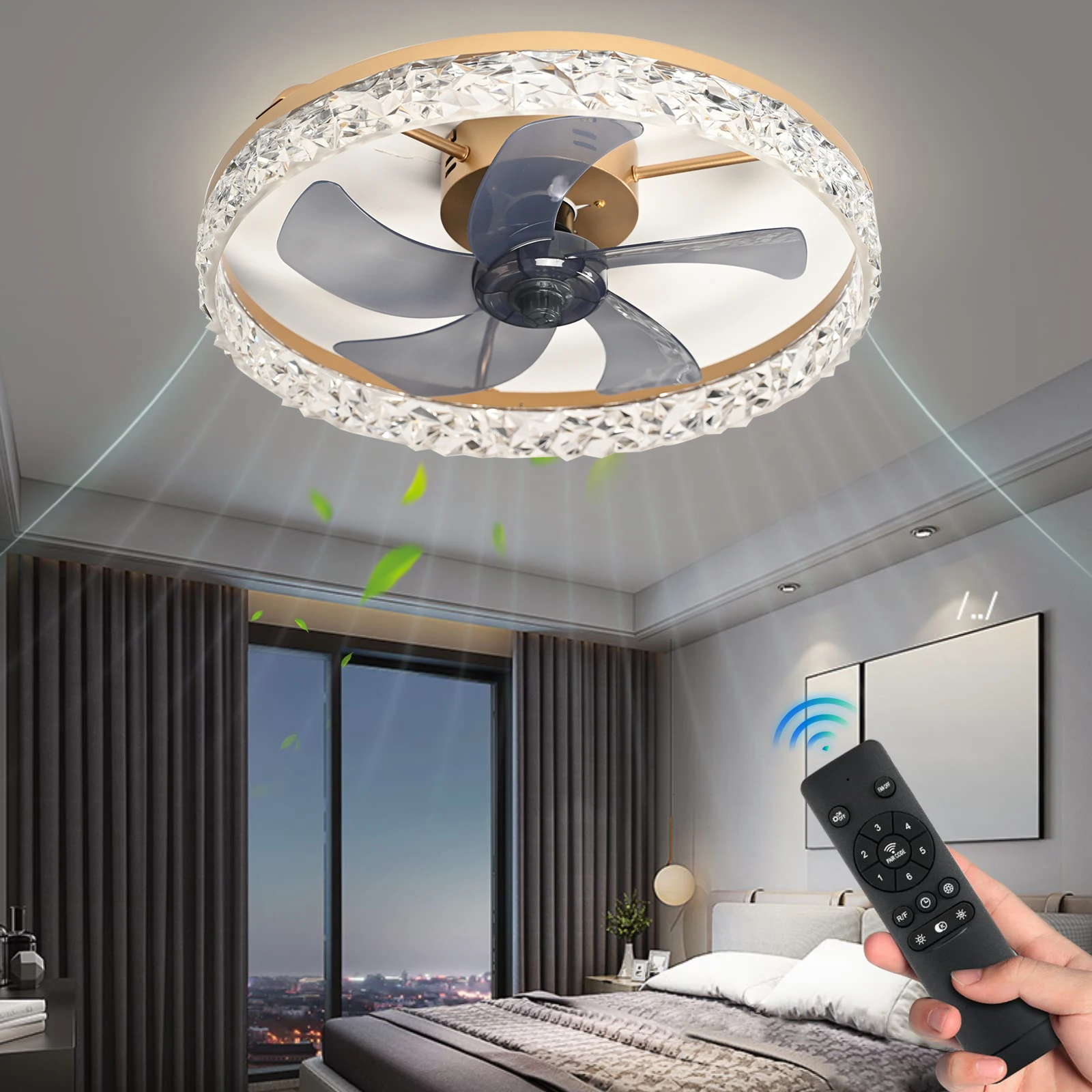 IRALAN Ceiling Fans Variable Frequency Fan Ceiling Lamp Invisible Fan ...