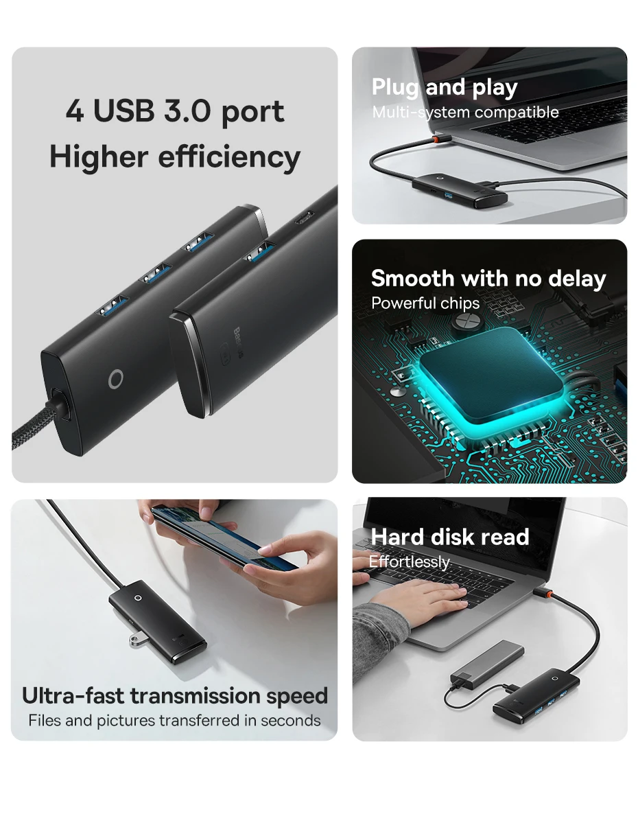 Câbles et Connectiques,adaptateur HUB USB-A à 4 ports type-c USB-A vers ...